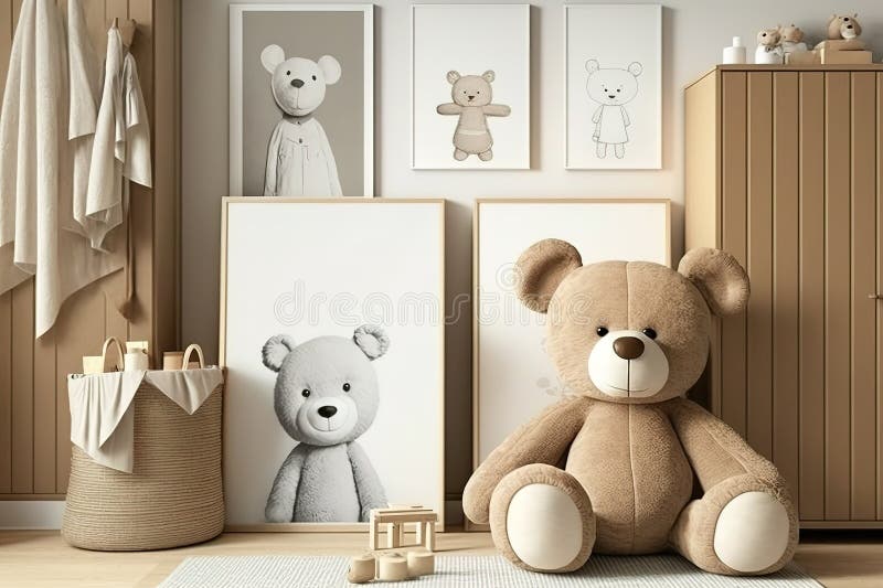 Teddy Bear Soft Toy with InteriorLuxury Interior Design with Sofa,AI ...