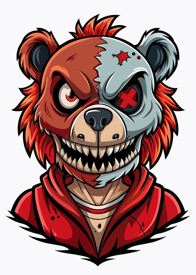 Half Teddy Bear Half Zombie Illustration Disturbing and Creepy Art ...