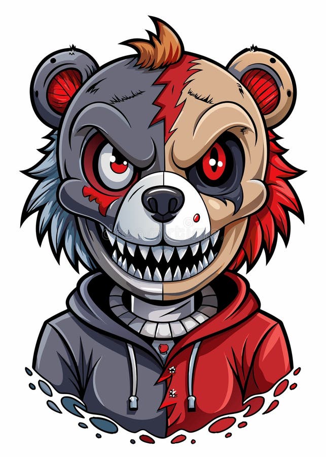 Half Teddy Bear Half Zombie Illustration Disturbing and Creepy Art ...