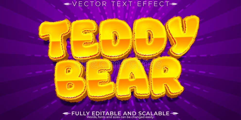 Teddy Bear Text Effect, Editable Comic and Funny Text Style Stock ...
