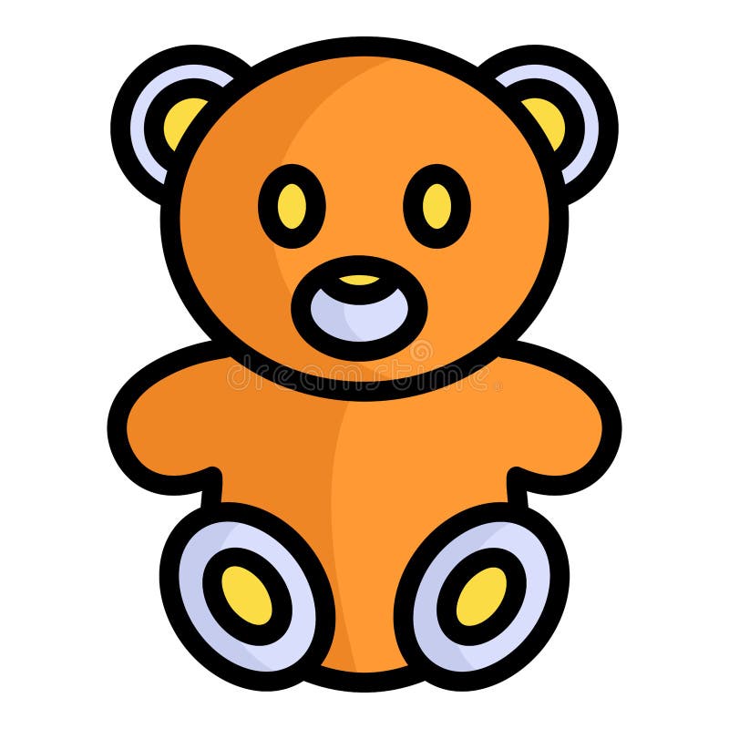 Teddy bear, toy color line stock vector. Illustration of nice - 260259144