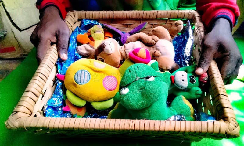 Teddy Bear Toys in a Basket Stock Photo - Image of animal, color: 275584256