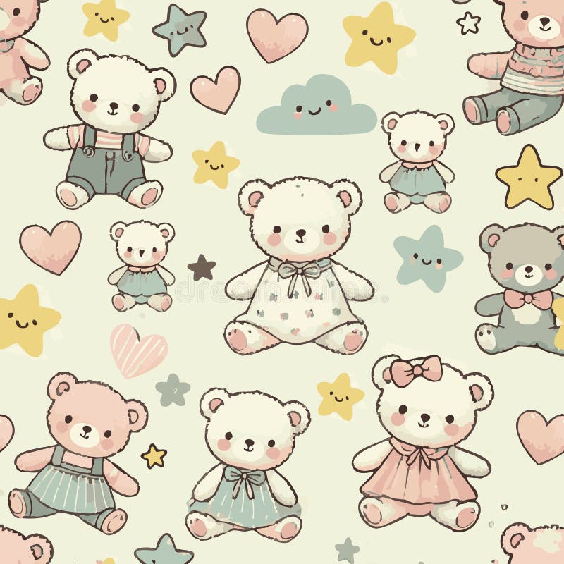 Teddy Bear Trends Print Design in Vector Stock Illustration ...