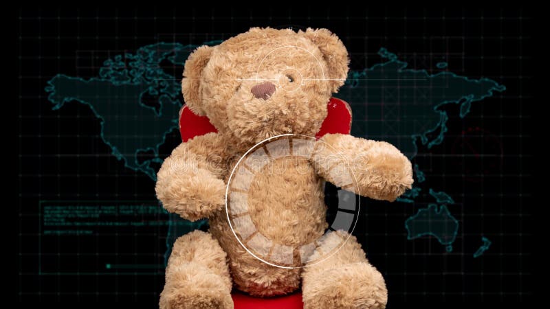 Teddy Bear Using Virtual Computer Screen Stock Footage - Video of bear ...