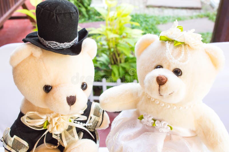 Teddy bear in wedding day stock image. Image of teddy - 57599843