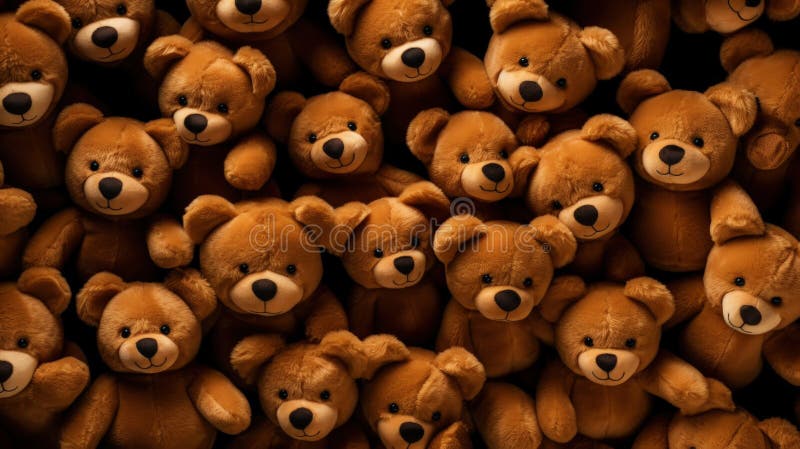 Teddy Bears Background. a Lot of Brown Soft Toys Stock Image - Image of ...