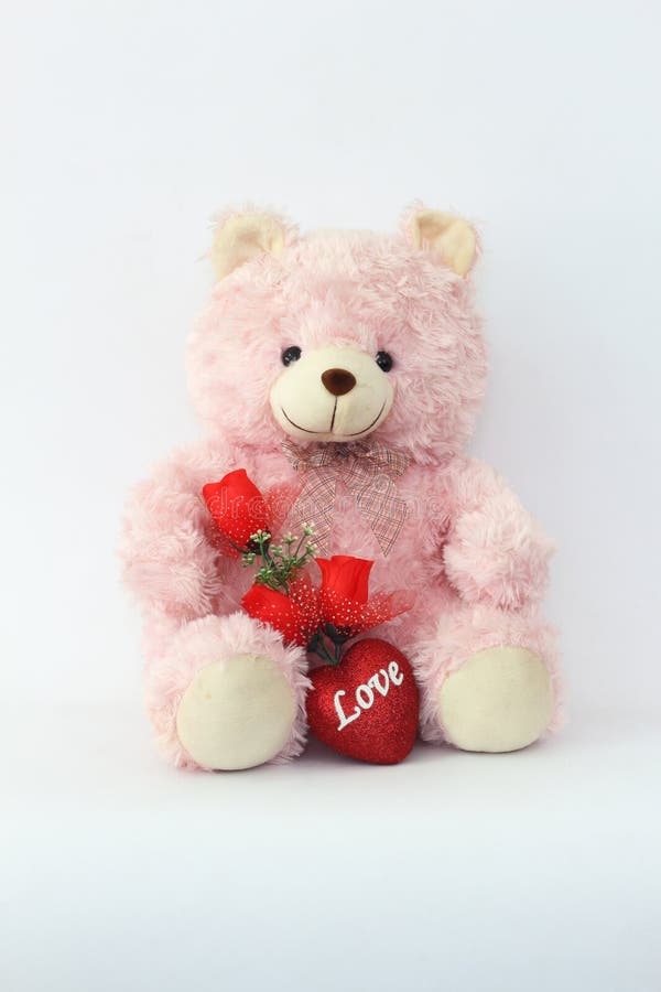 Teddy Bears, Pink and Red Roses. Stock Image - Image of cute, childhood ...