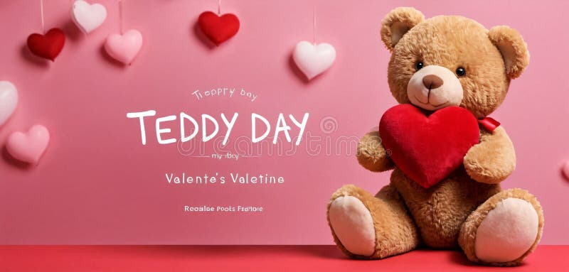 Teddy Day Valentine S Day Editable Post Template Stock Illustration ...