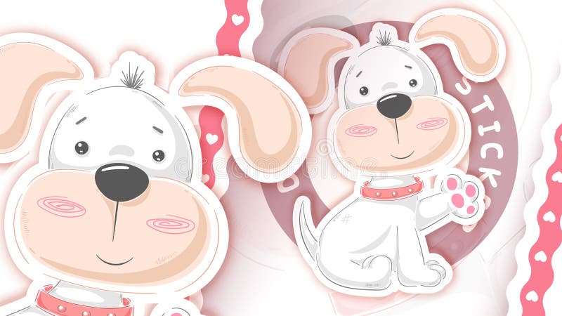Teddy Dog - Idea Fot Your Sticker Stock Illustration - Illustration of ...
