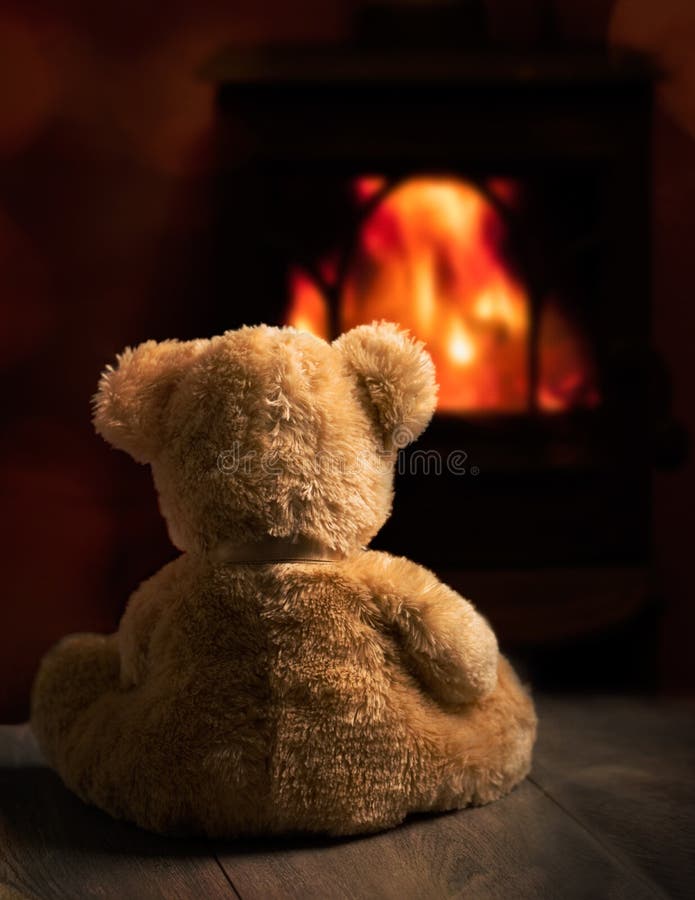 Teddy by the Fire stock image. Image of loved, bear, home - 35050901