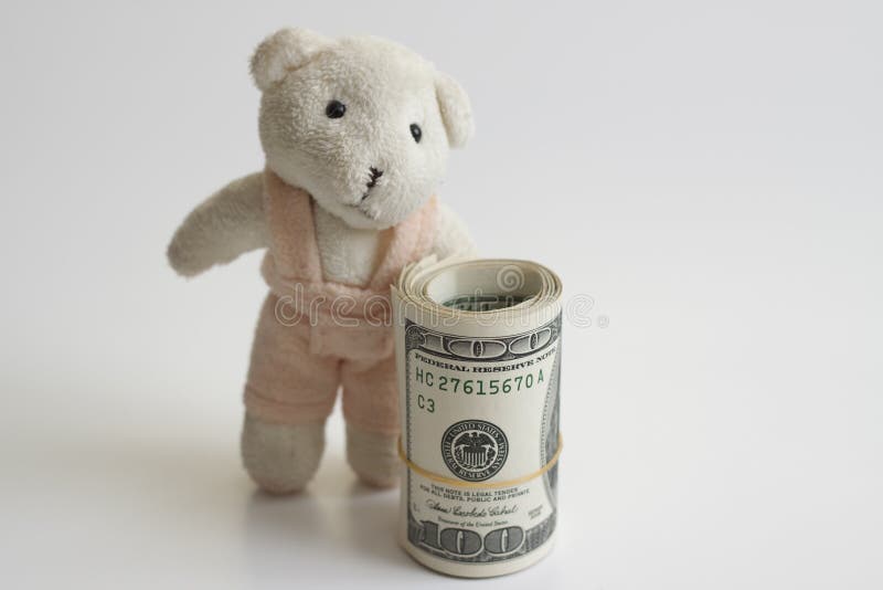 Teddy and money stock photo. Image of bear, currency - 12112580