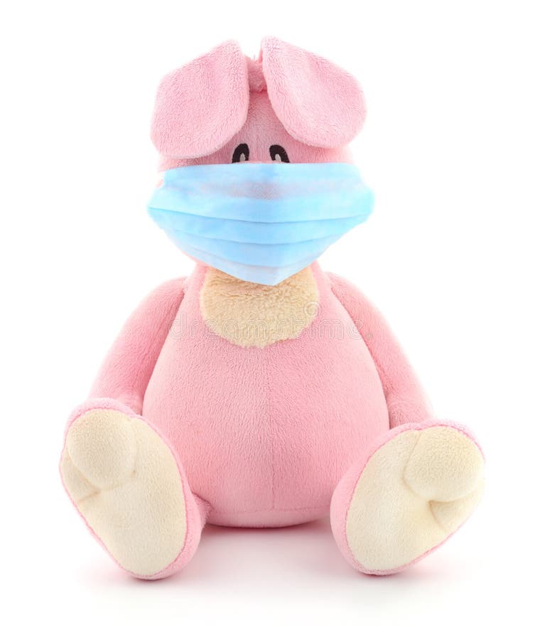Teddy Rabbit with Protective Face Mask Stock Image - Image of ...
