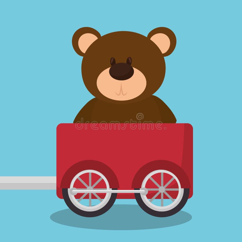 Teddy in train wagon stock illustration. Illustration of tedy - 83969123