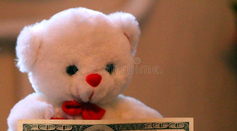 Teddy Bear and Bill of US Dollars Stock Image - Image of deposit, loan ...