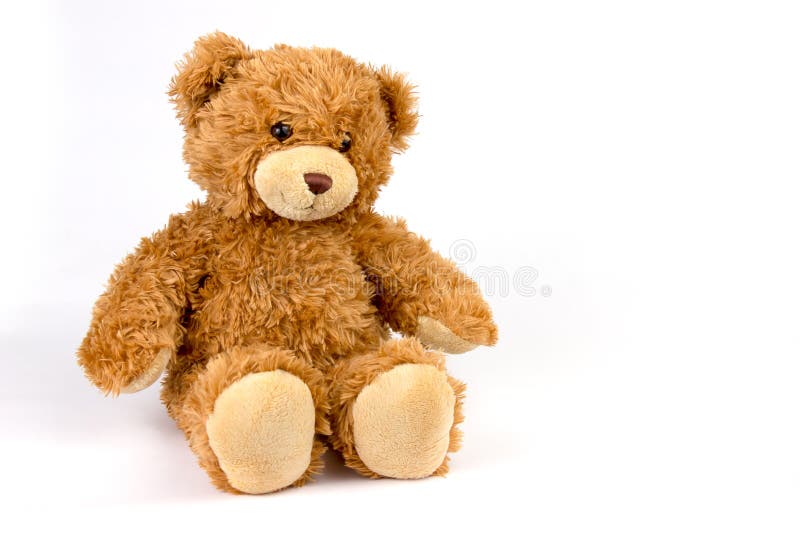 Teddybeer Op Witte Achtergrond Stock Foto - Image of teddy, speelgoed ...