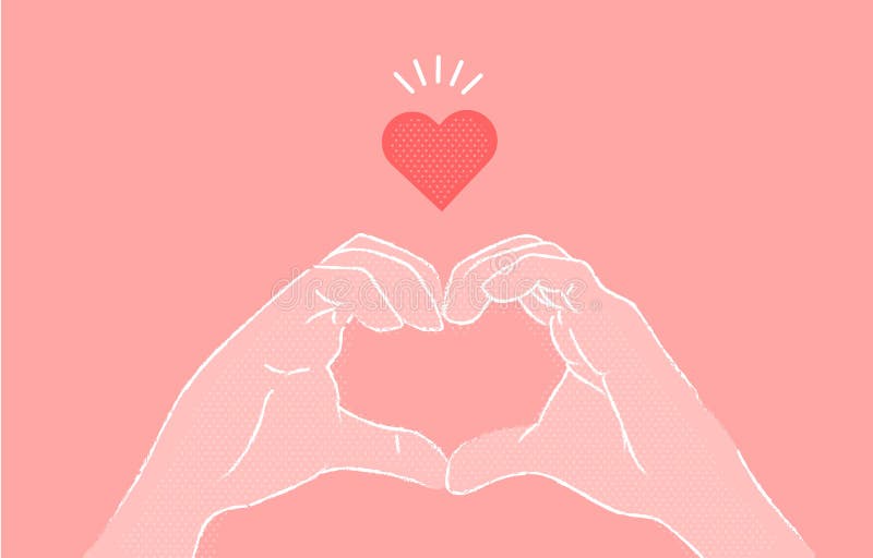 Make a Heart with Your Hands Pose with Your Hands Stock Vector ...