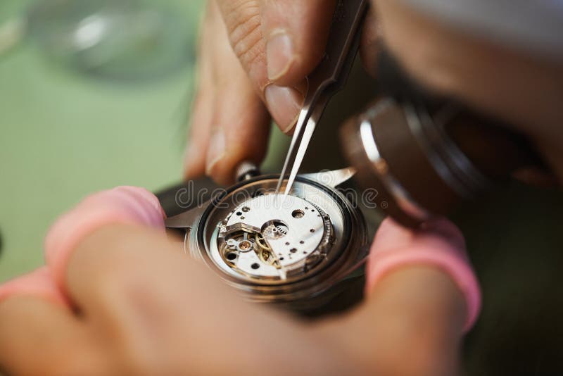 Tedious Work with Watch Cogs Stock Image - Image of assembling ...