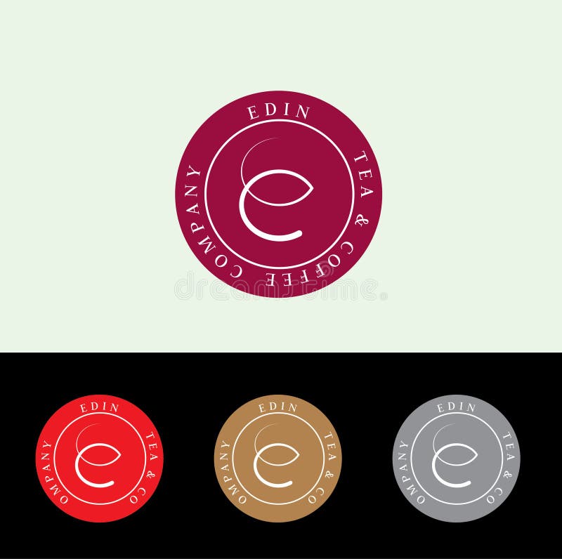 Tee and Coffee Vector Logo. Cafe Emblem Stock Vector - Illustration of ...