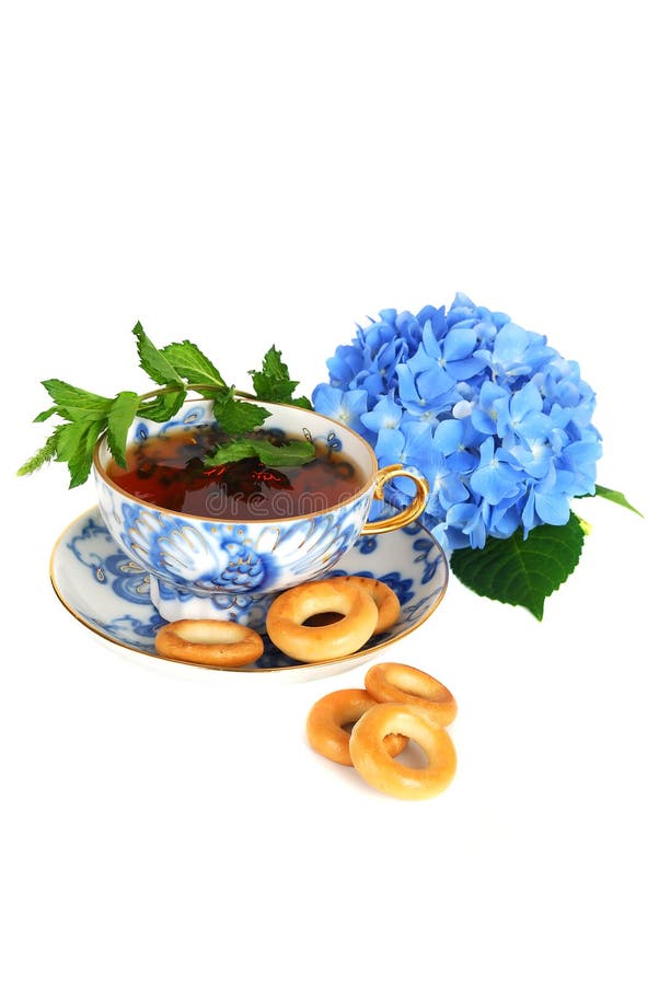 Tee Composition with Flower Stock Photo - Image of beauty, lemon: 10659602