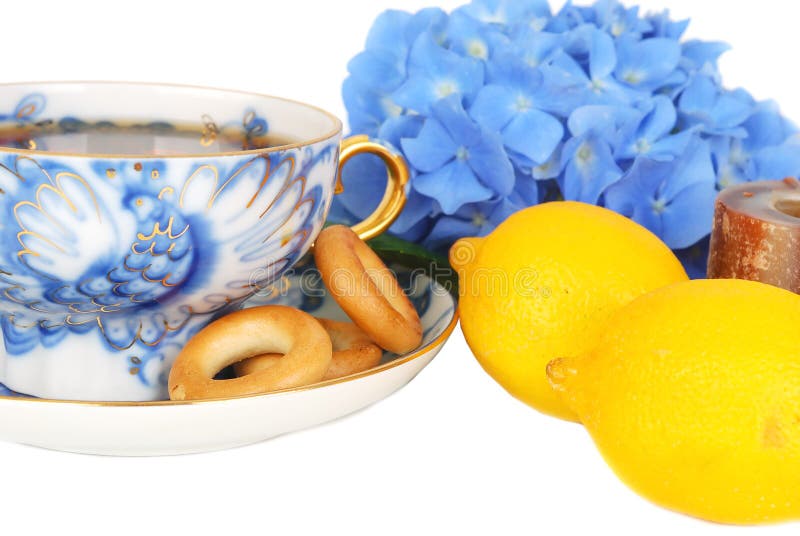 Tee and Dray Rings Cookies and Lemons Closeup. Stock Photo - Image of ...