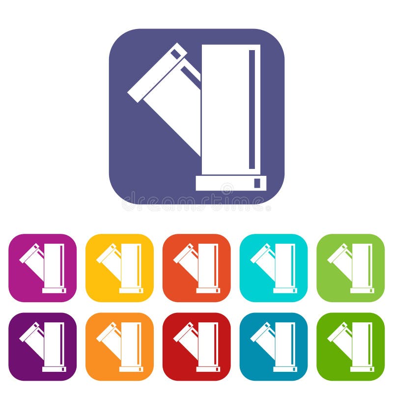 Tee Fitting Pipe Icons Set Flat Stock Vector - Illustration of pieces ...