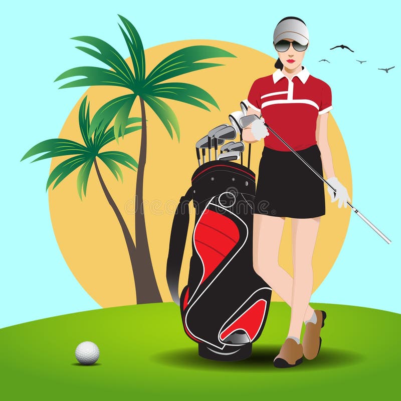 Tee Off Hole One, Golf Course Scenery Stock Vector - Illustration of ...