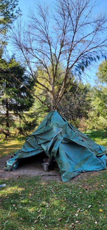 Tee pee camping stock image. Image of nature, forest - 259759317