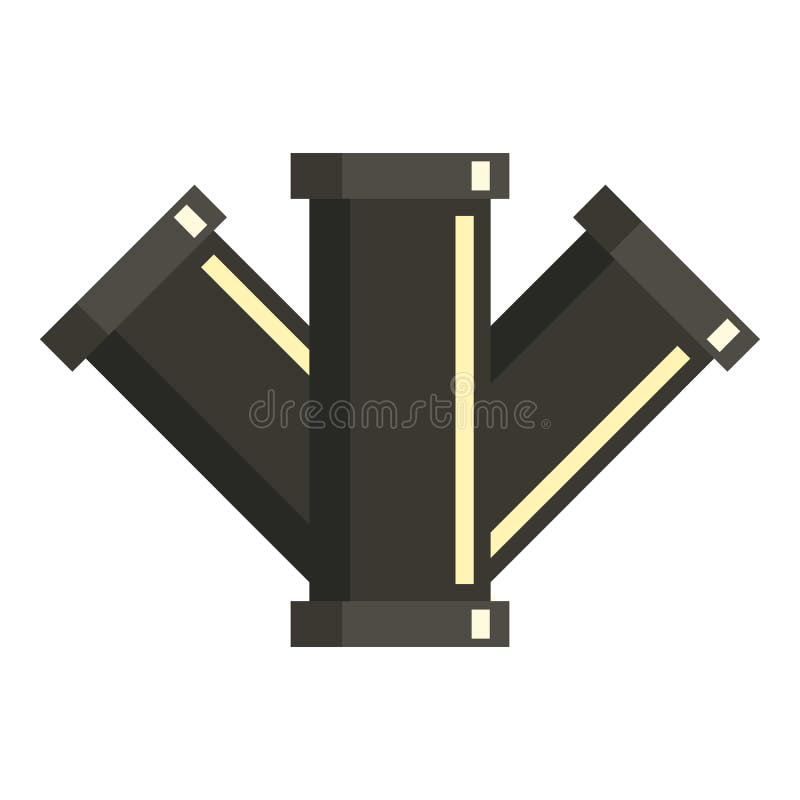 Tee Plumbing Fitting Icon in Flate Style Isolated on White Background ...