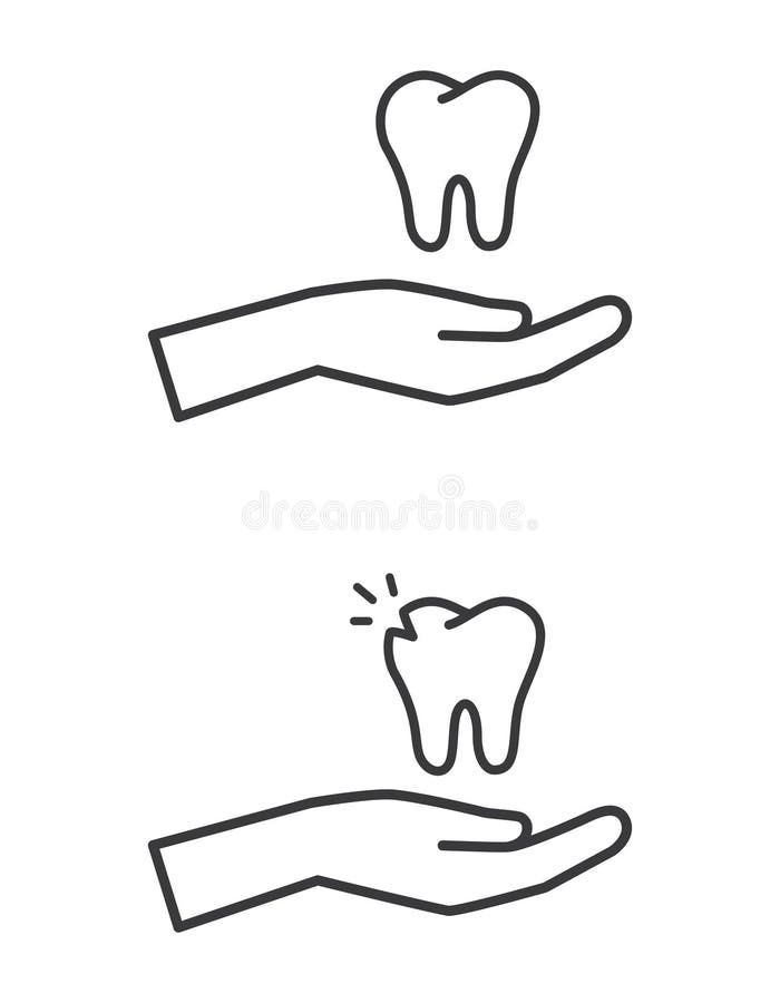 Teech care with hand stock vector. Illustration of symbol - 330523944