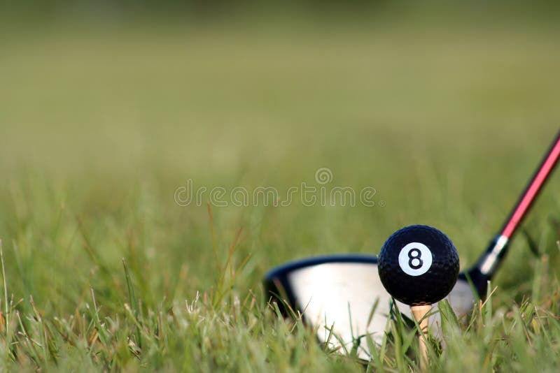 Teed Up Eight Ball. Eight Ball tee d up and ready to go