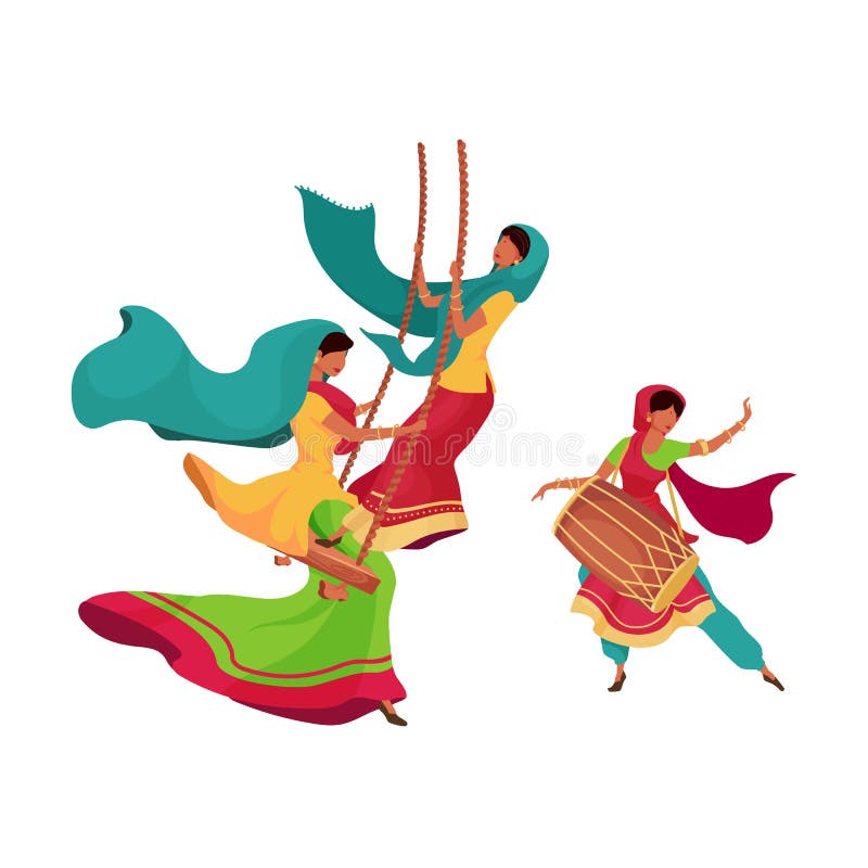 Teej Festival Celebration Flat Color Vector Faceless Characters Stock ... Teej Festival Celebration Flat Color Vector Faceless Characters Stock ...