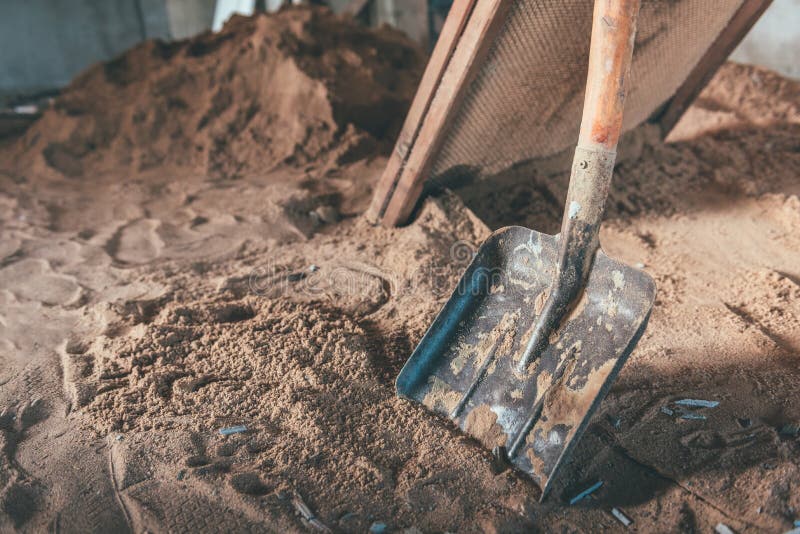 Teel Construction Shovel in Sand Be Used for Scoop Sand To Construct ...