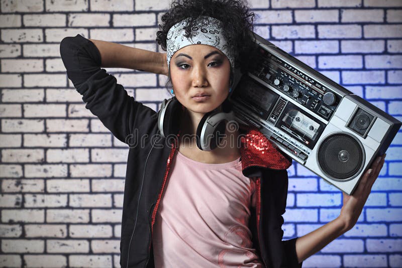 Teen with boom box stock image. Image of stylish, dance - 14744213