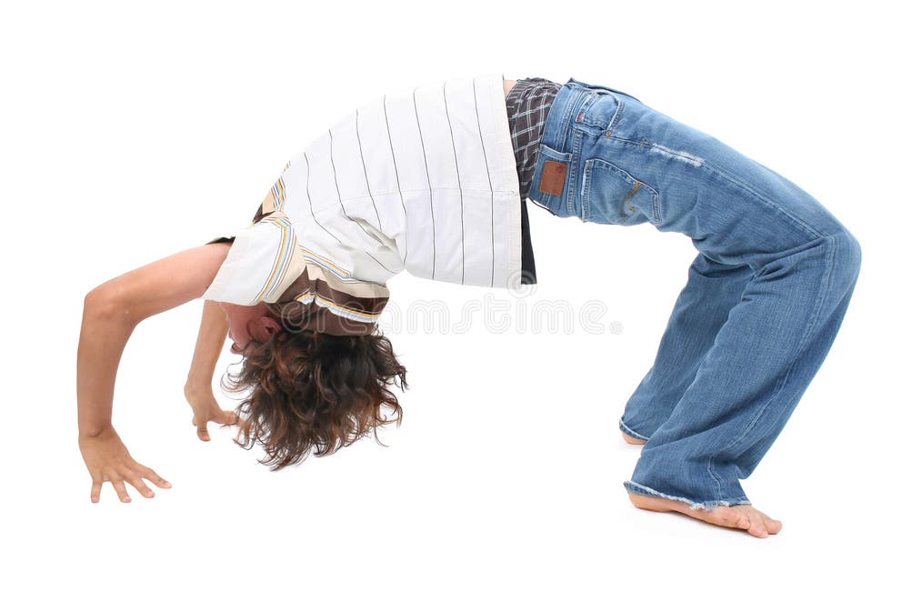 Teen Boy doing Backbend stock photo. Image of gymnastics - 8425960