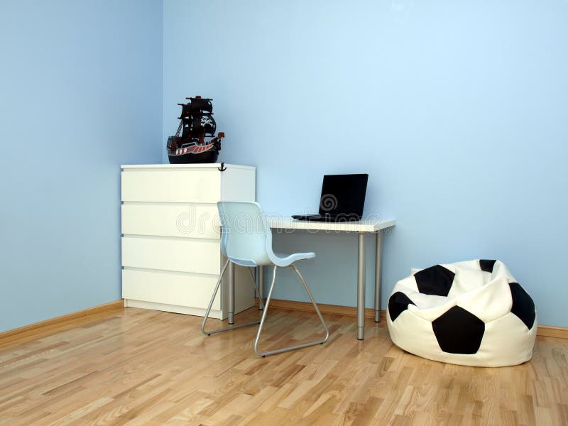 Teen boy room stock photo. Image of computer, house, apartment - 25877204