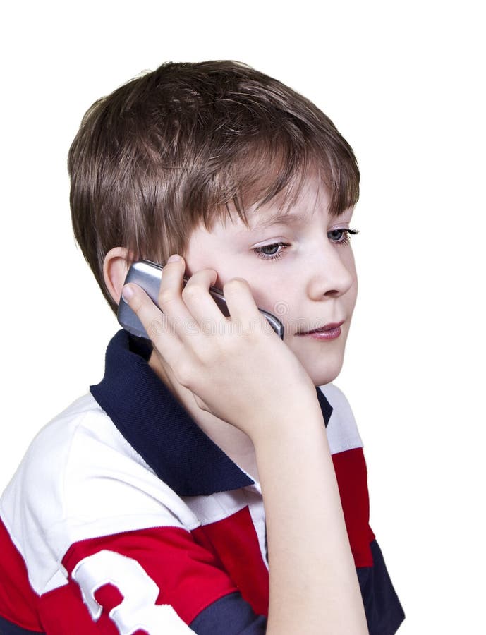 Teen Boy Talking on Cell Phone Stock Photo - Image of cellphone, hand ...