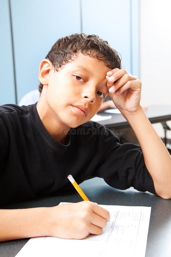 Teen Boy - Test Anxiety stock photo. Image of african - 40925664