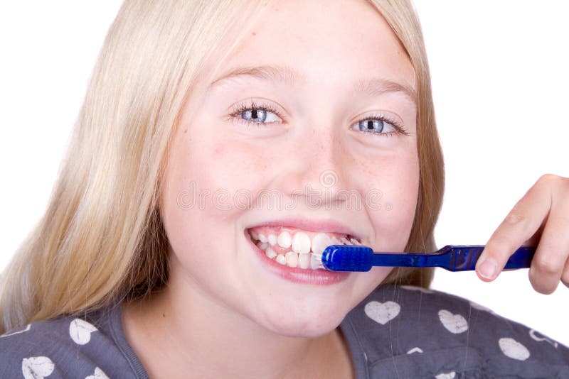 Teen brushing teeth stock photo. Image of happiness, care - 26292656