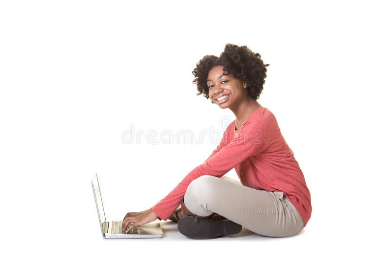 A teen on the computer stock image. Image of american - 61809895