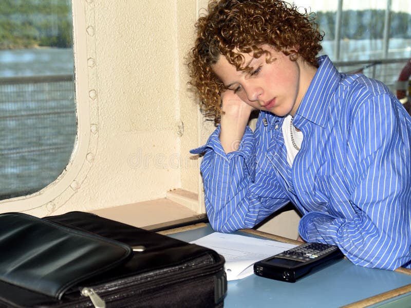 Teen Doing Homework stock photo. Image of fashion, long - 2551162