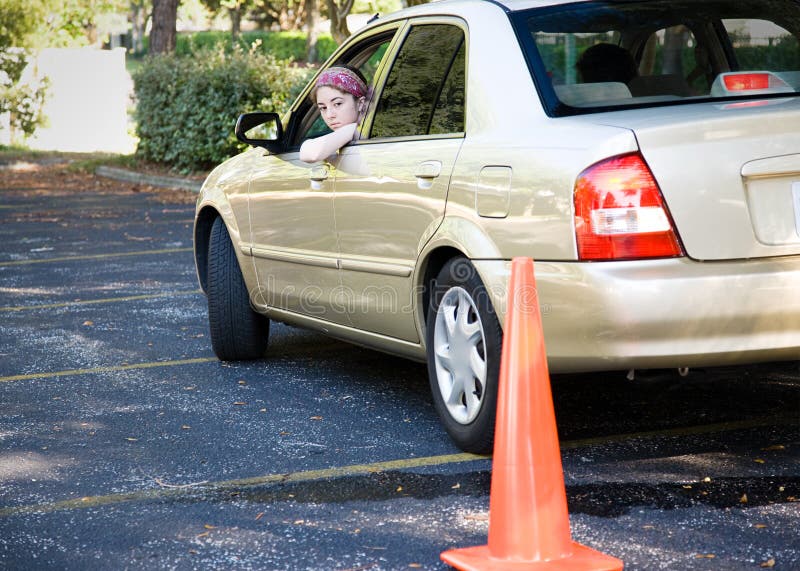 Teen Driving Test - Parking Stock Photo - Image of transportation ...