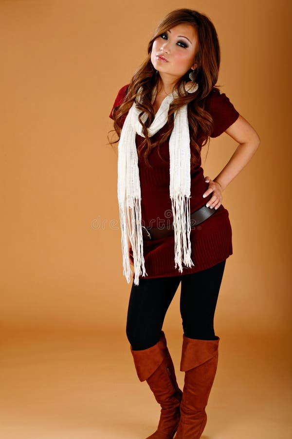 Teen fashion look stock image. Image of beauty, boots - 12025355