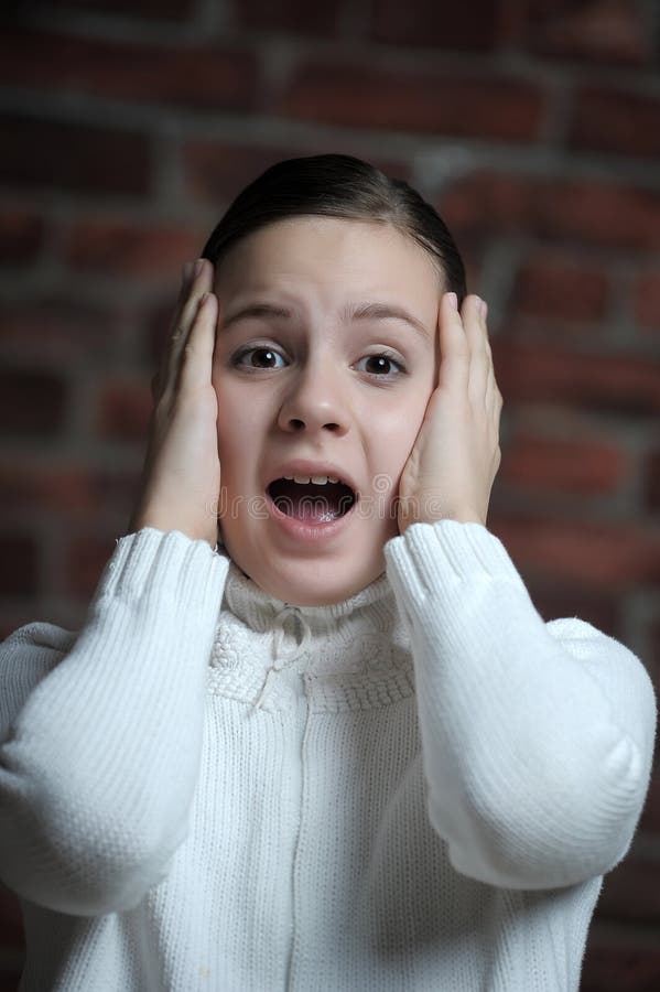 Teen girl afraid stock image. Image of frightened, detached - 23096375