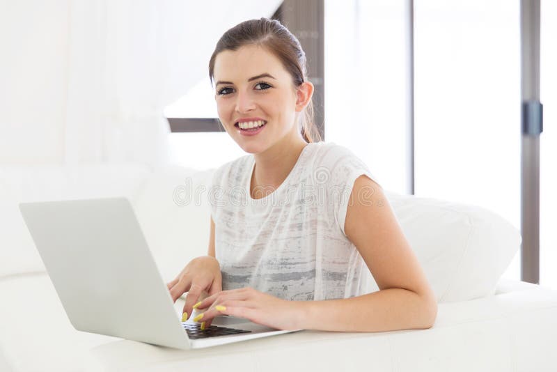 Teen using tablet computer stock image. Image of technology - 24783723