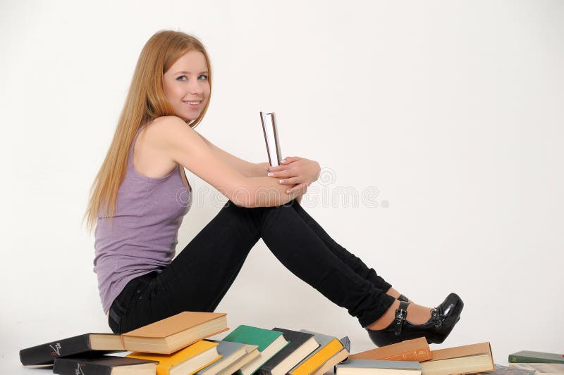 Teen girl learning stock photo. Image of happy, adult - 25709654