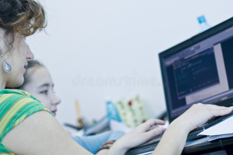 Teen Girl Learning Computers Picture. Image: 4901698
