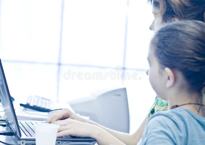 Teen Girl Learning Computers Stock Photo - Image of learn, education ...