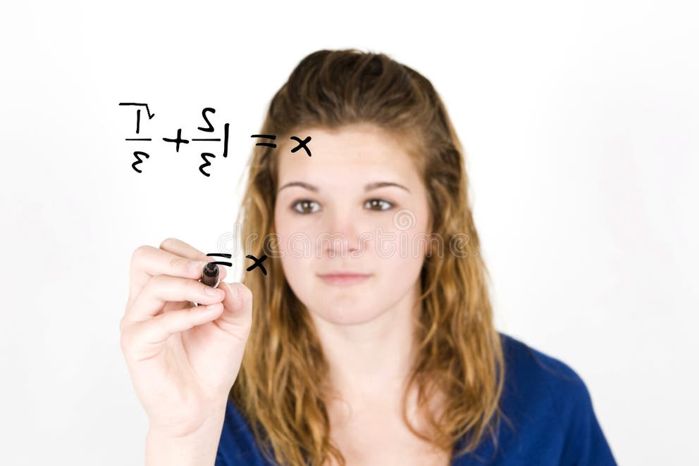 Teen girl math stock photo. Image of look, adult, female - 9080970