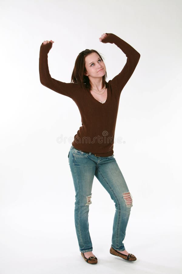 Teen girl model dancing stock photo. Image of casual, shot - 8289740