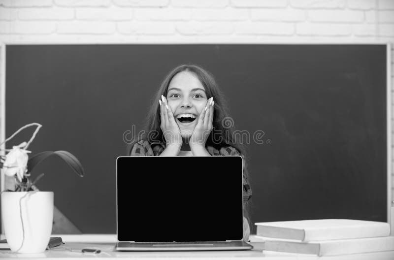 Teen Girl School Student with Laptop at School. Teenager Student ... Teen Girl School Student with Laptop at School. Teenager Student ...